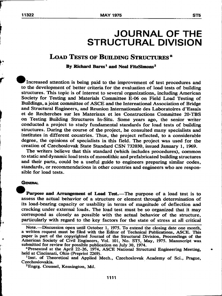 Load Tests of Building Structures | PDF