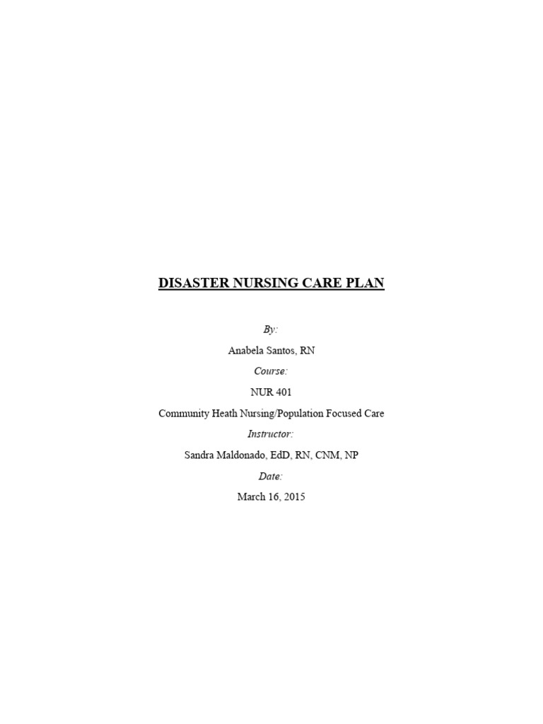 Disaster Nursing Care Plan | PDF | Emergency Evacuation | Emergency ...
