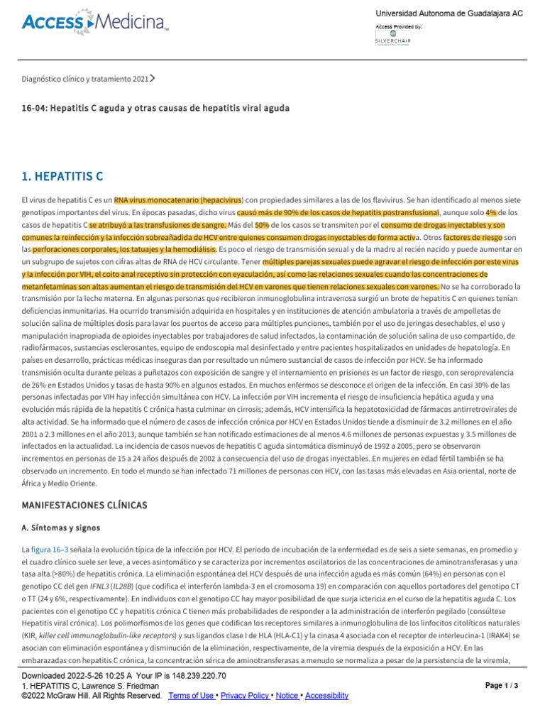 1. HEPATITIS C | PDF | Hepatitis | Hepatitis C