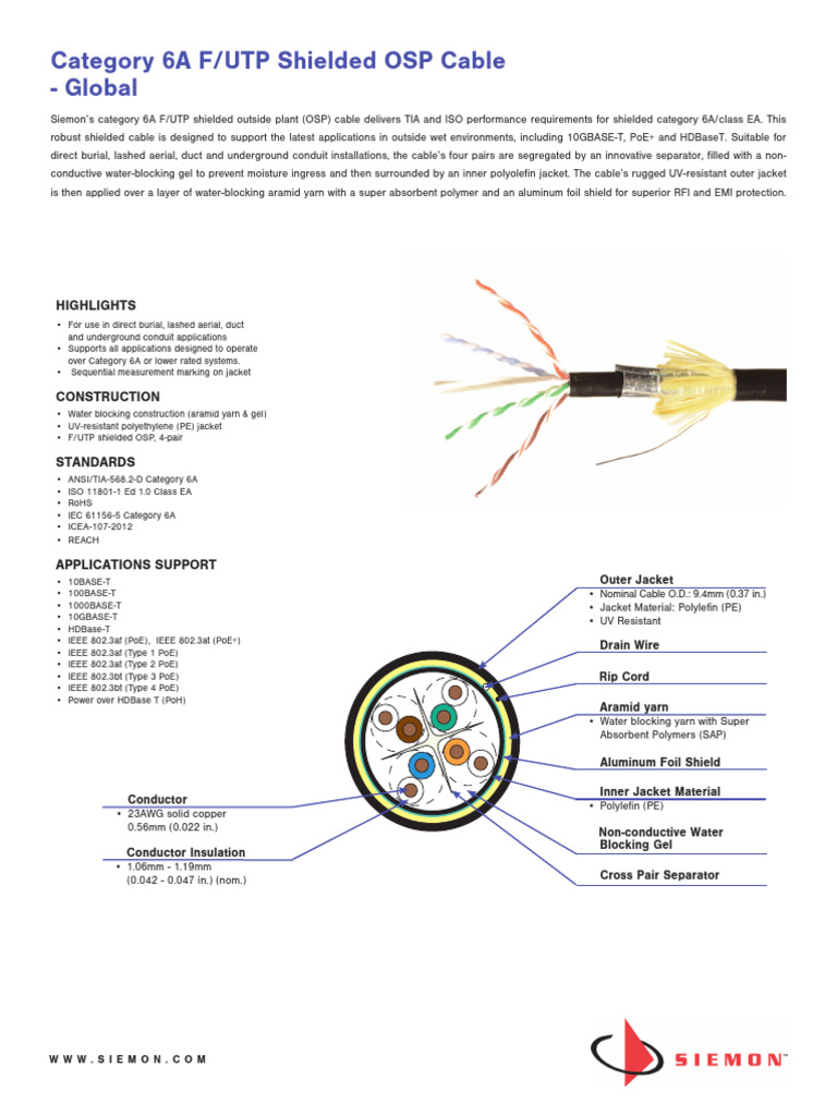 9a6o4-A5-01ar1a Siemon | PDF | Electrical Conductor | Electric Power