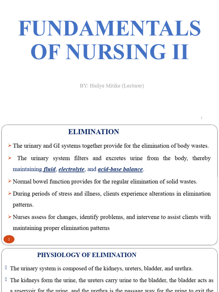 Elimination | PDF | Urinary Incontinence | Rectum