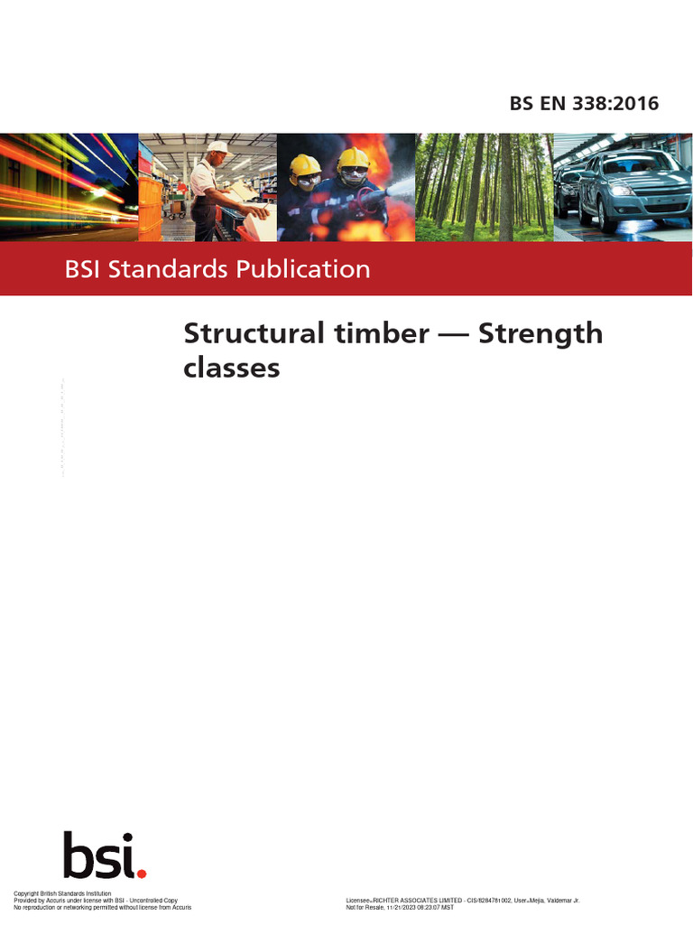 BS EN 338 2016 Structural Timber Strength Classes | PDF | Young's ...