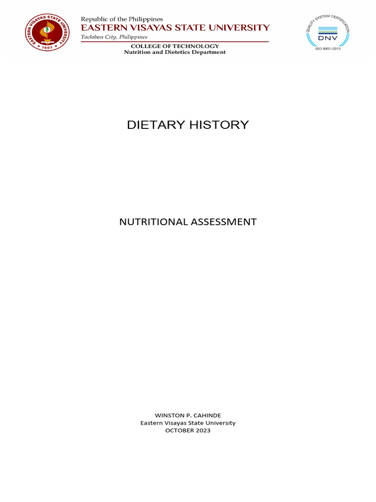 Cover Page Format | PDF | Nutrition | Diet & Nutrition