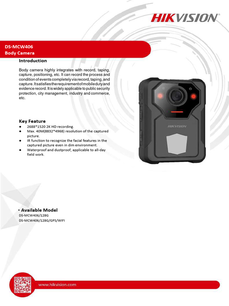 DS MCW406 128G Datasheet | PDF | Camera | Video