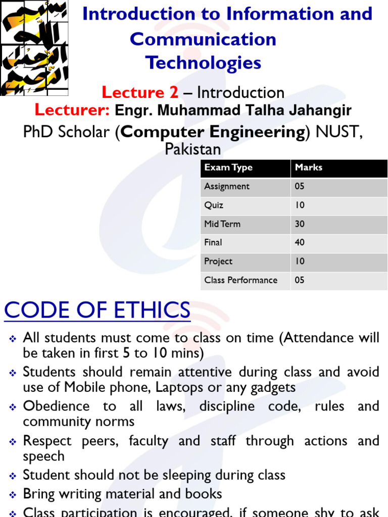 Lec 2 (ICT) | PDF | Computer Data Storage | Central Processing Unit