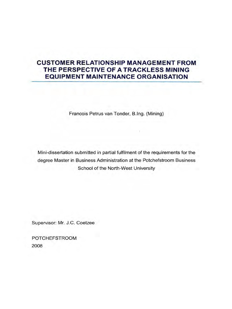 Customer Relationship in Trackless Mobile Machinery | Download Free PDF ... Customer Relationship in Trackless Mobile Machinery | Download Free PDF ...