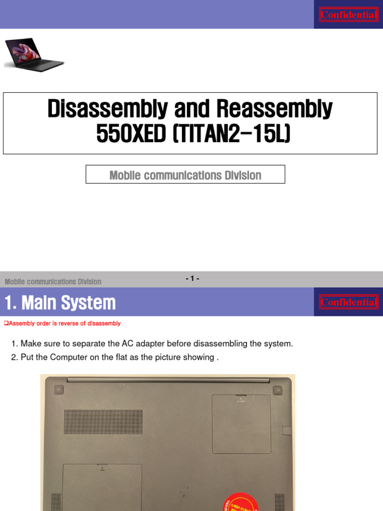 Disassembly & Reassembly | PDF | Manufactured Goods | Consumer Electronics