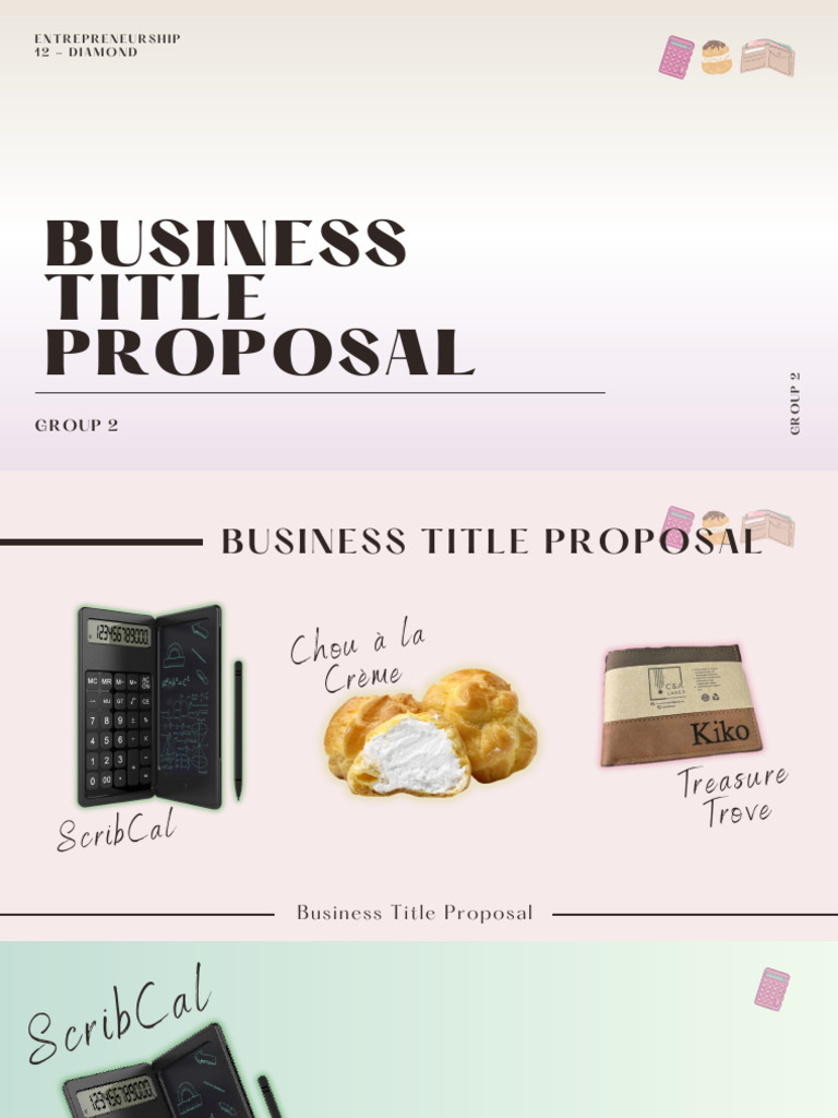 Business Title Proposal | PDF | Desserts | Cream
