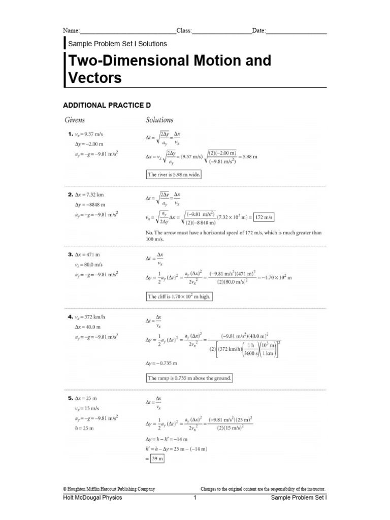 Horizontal Projectile Problem Set | PDF | Speed | Projectiles