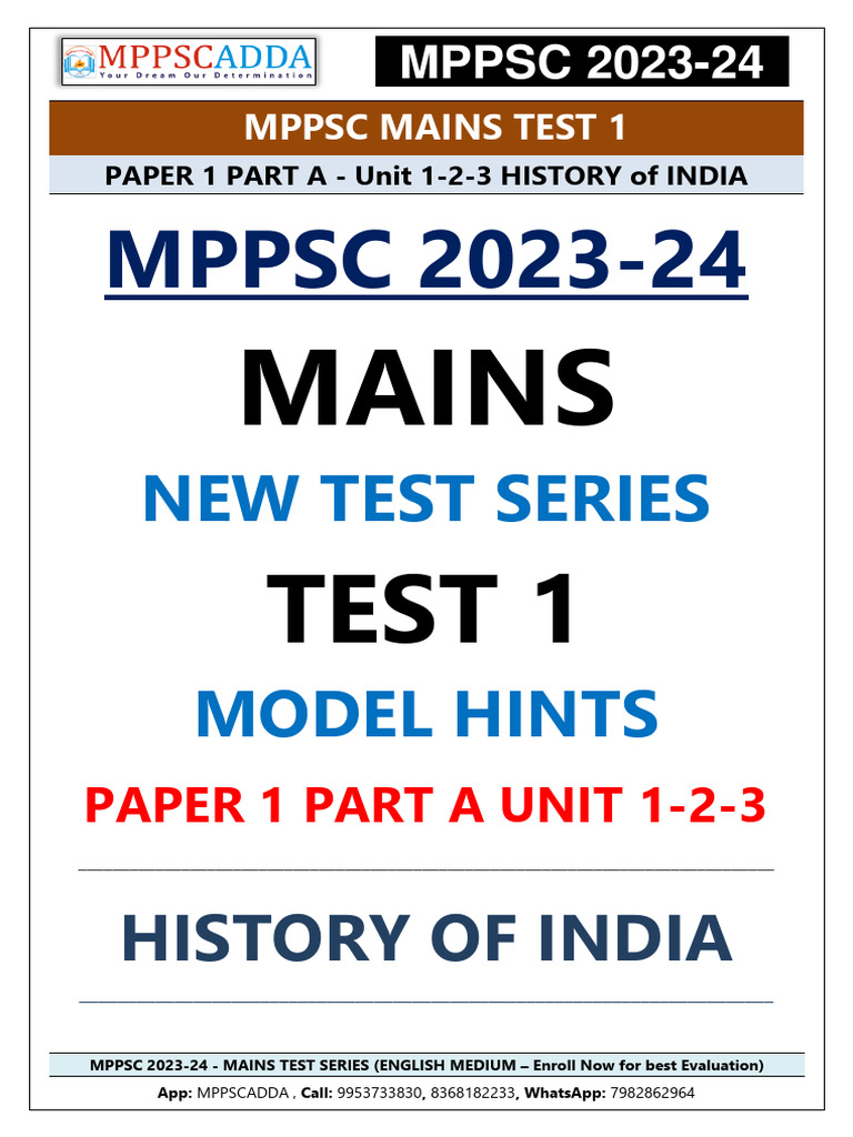 MPPSC Paper 1 Test Series | PDF | Vedas