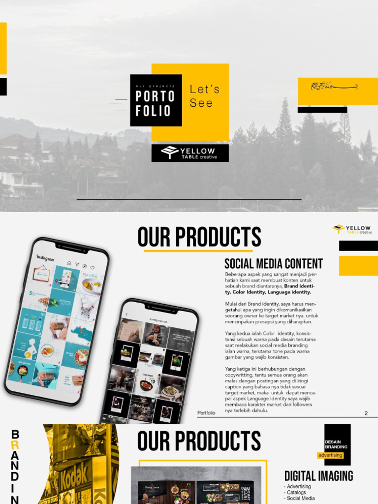 YellowTable Rate and Portofolio | PDF