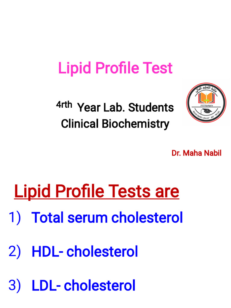 Lipid Profile | PDF | Cholesterol | High Density Lipoprotein