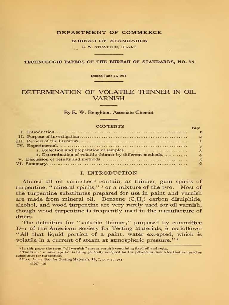 Nbs Technologic Paper T 76 | PDF | Varnish | Distillation