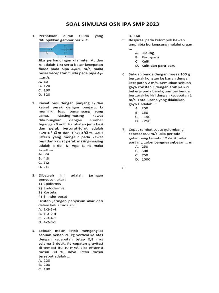 Soal Simulasi Osn 2023 | PDF