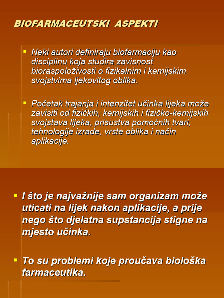 Biofarmaceutski Aspekti | PDF