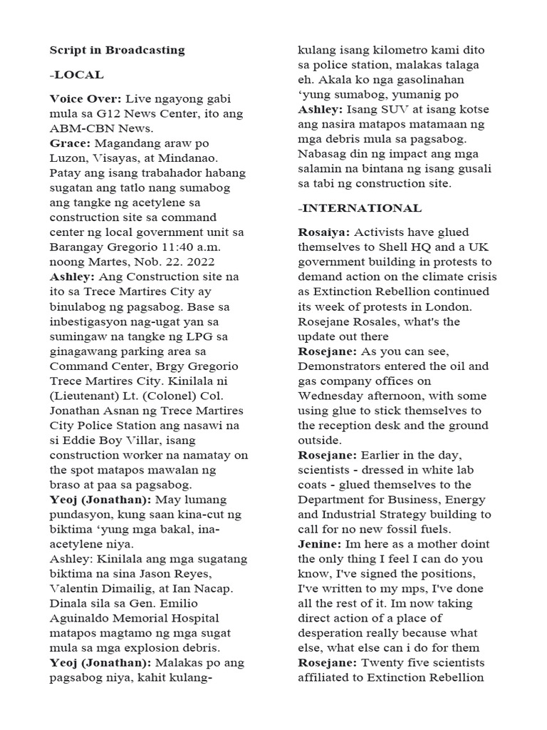 NEW Script in Broadcasting | PDF