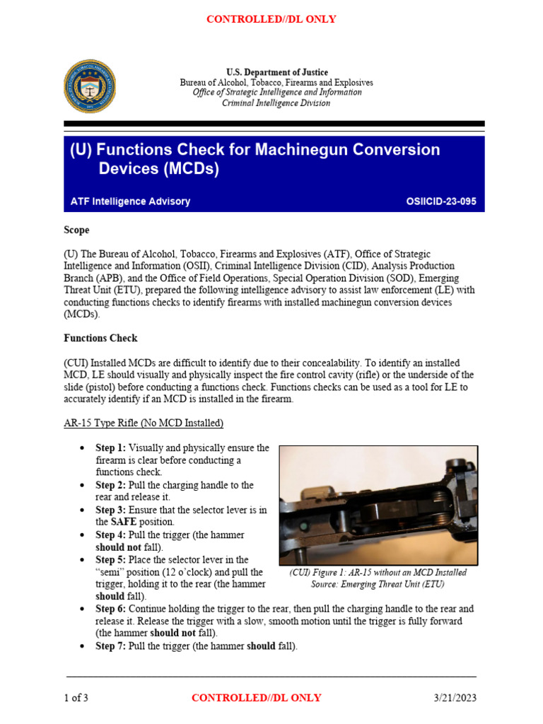 Functions Check For Machinegun Conversion Devices - OSIICID23095 | PDF ...