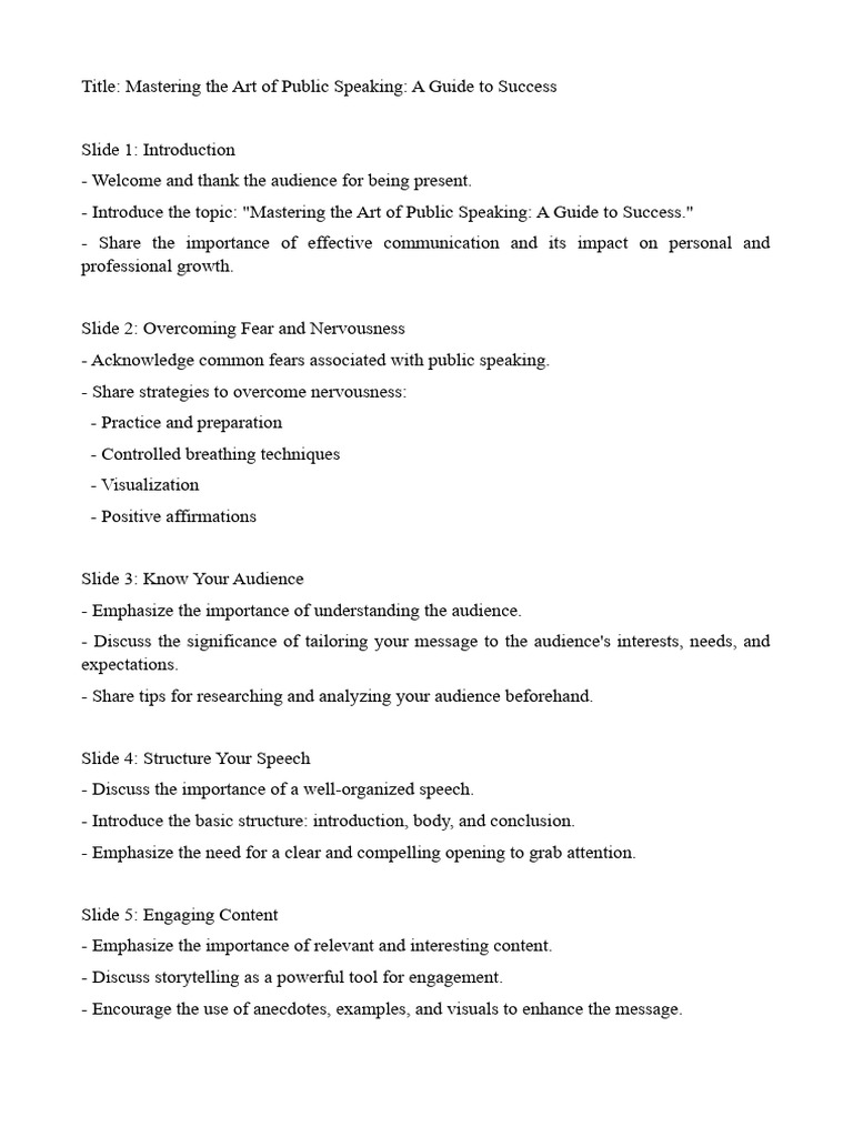 Title | PDF | Public Speaking | Communication