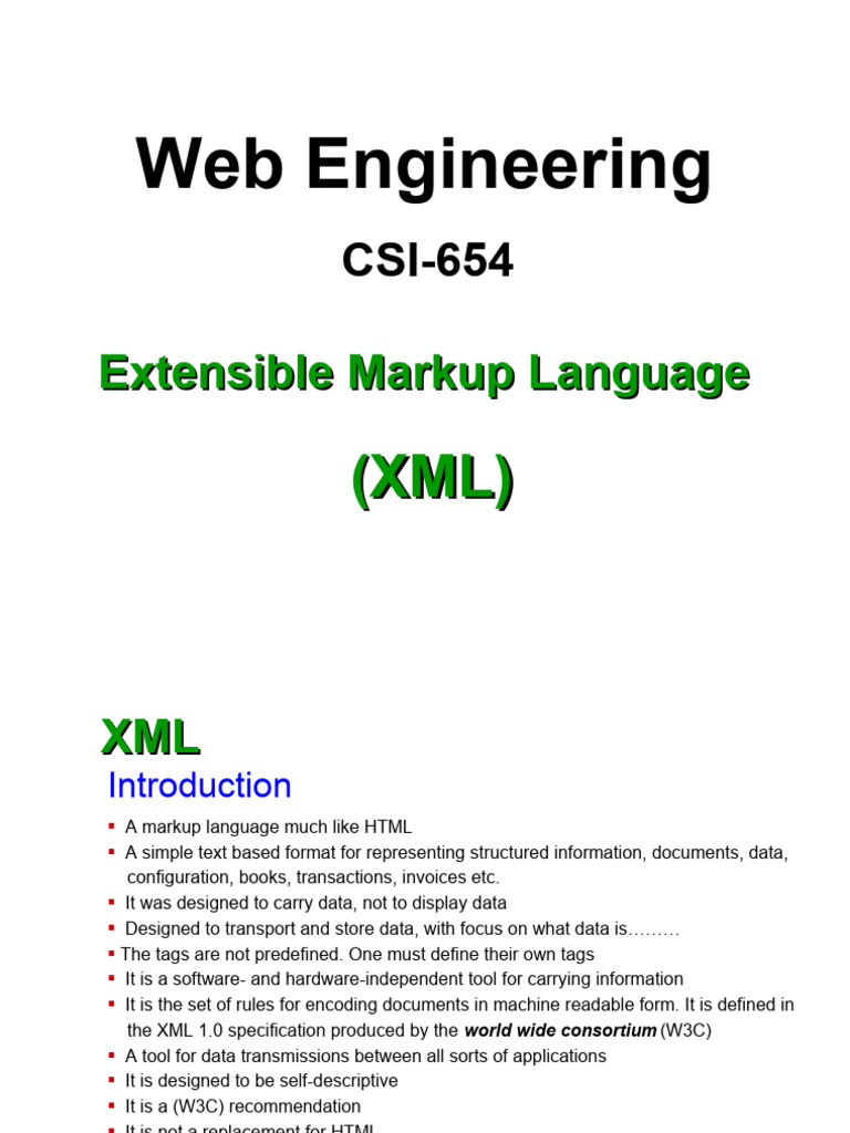 Lect7-8 - XML | PDF | Xml | Html