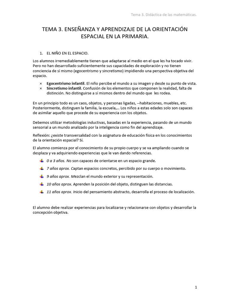 Tema 3 Mat | PDF | Aprendizaje | Experiencia