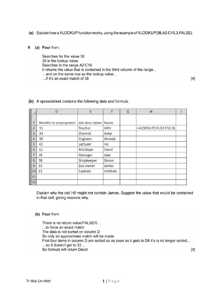 Excel Exercise Exam Style Ans | PDF | Spreadsheet | Computing