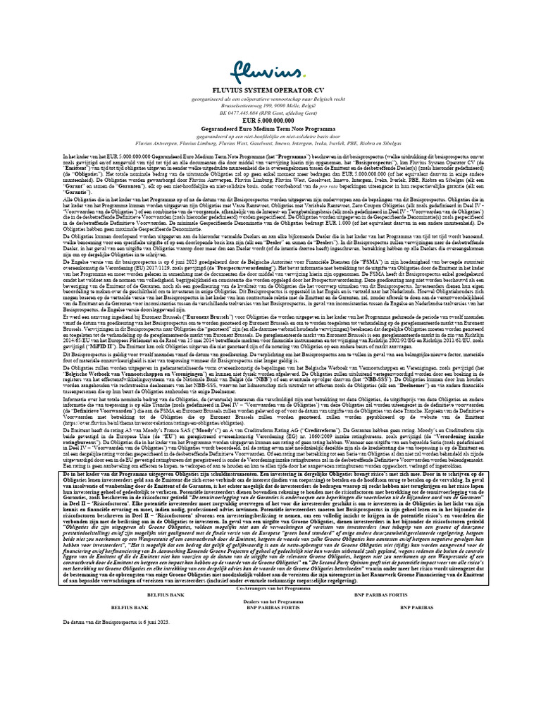 Fluvius Emtn 2023 Basisprospectus | PDF