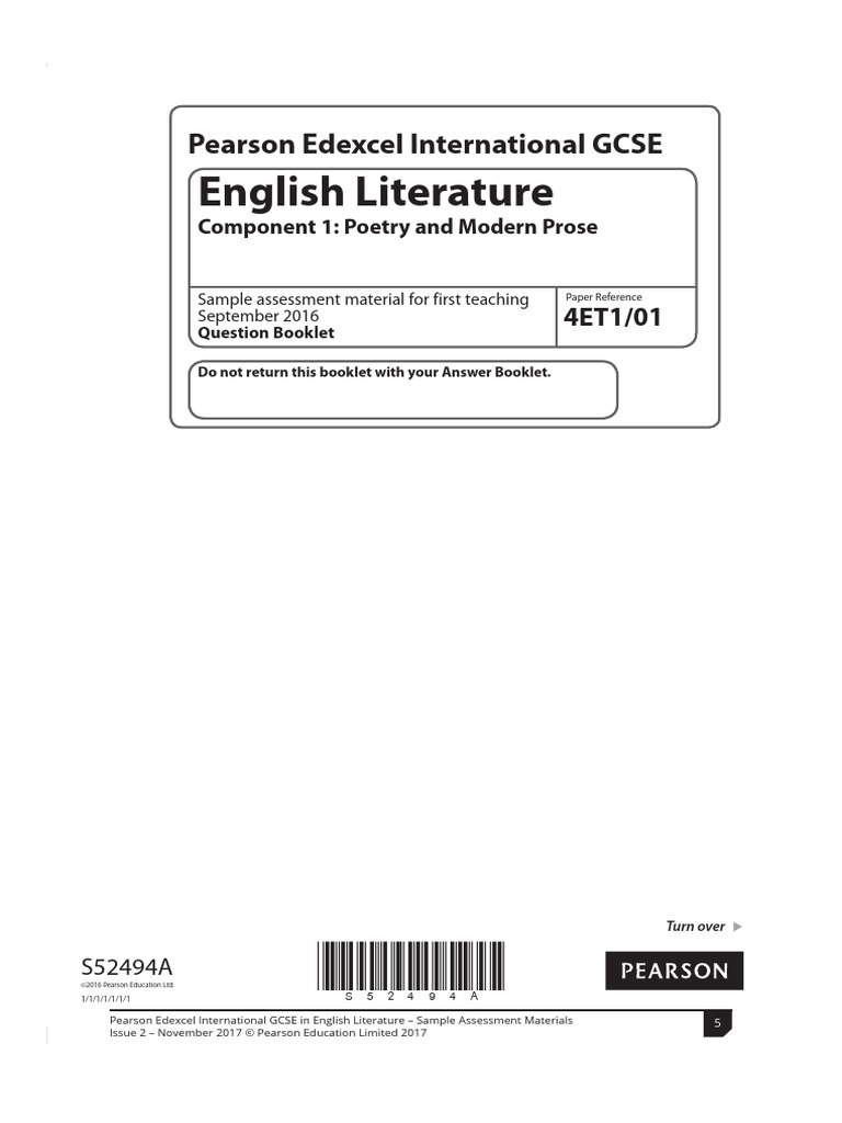 4ET1 Eng Lit Example Paper 1 | PDF | To Kill A Mockingbird