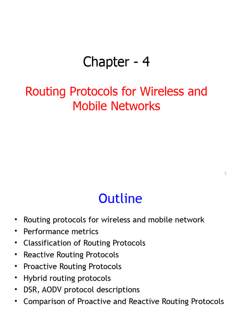 Chapter - 4 Routing Protocols | PDF | Routing | Wireless Ad Hoc Network