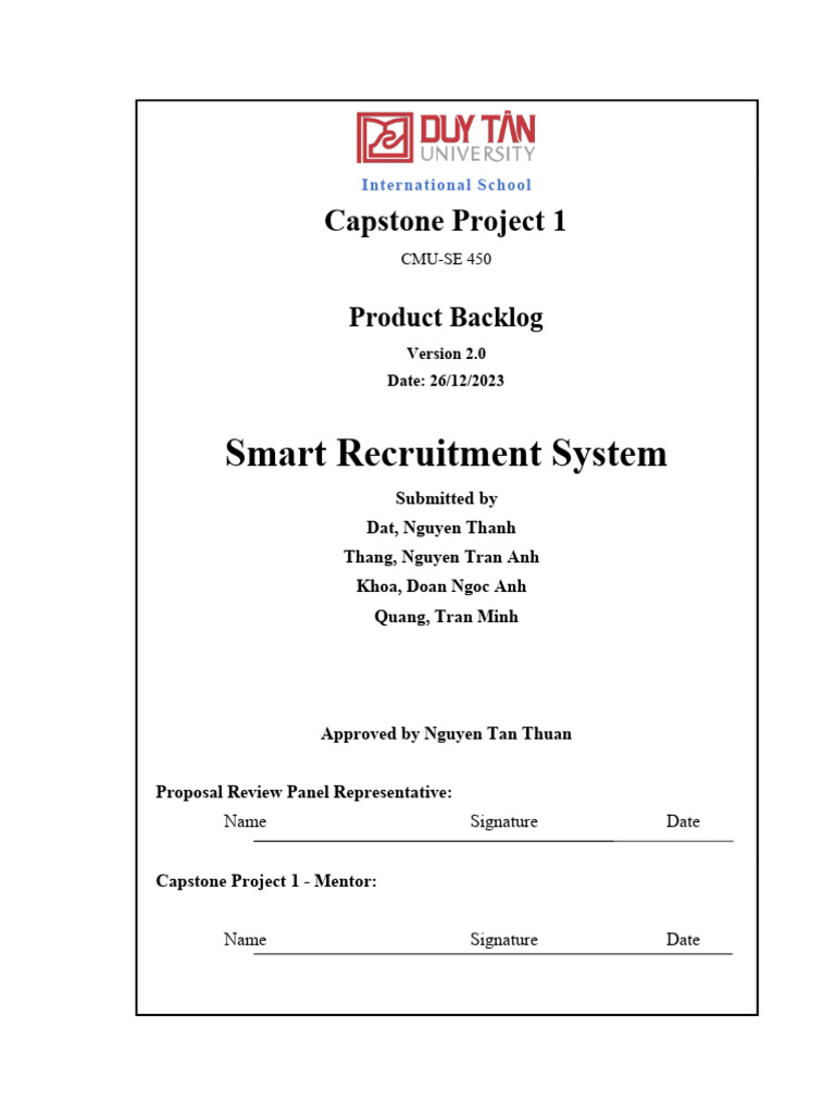 C1SE.19 ProductBacklog SRS Ver2.0 | Download Free PDF | Scrum (Software Development) | Computing
