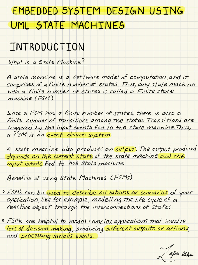 UML State Machine Design for Embedded Systems | PDF | Computer Science ...