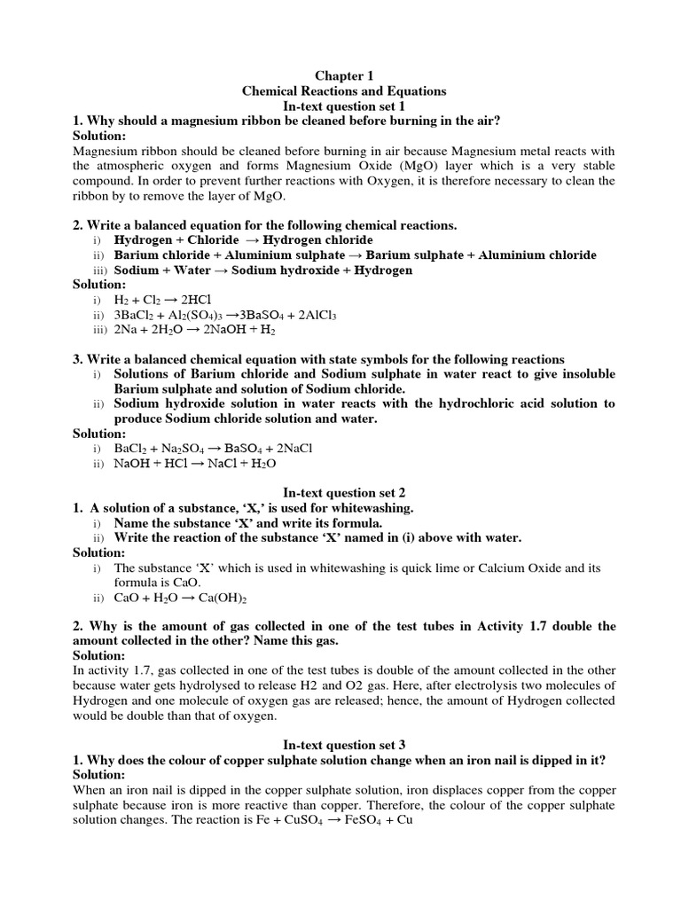Chemical Reactions and Equations Overview | PDF | Chemical Reactions ...