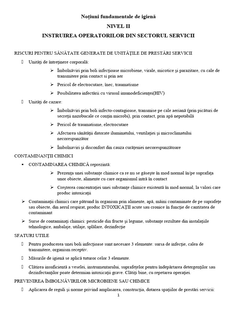 Noțiuni Fundamentale de Igienă | PDF