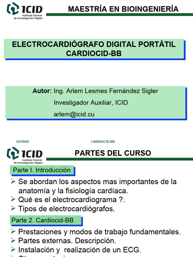 Electrocardiógrafo Digital Cardiocid-BB | PDF