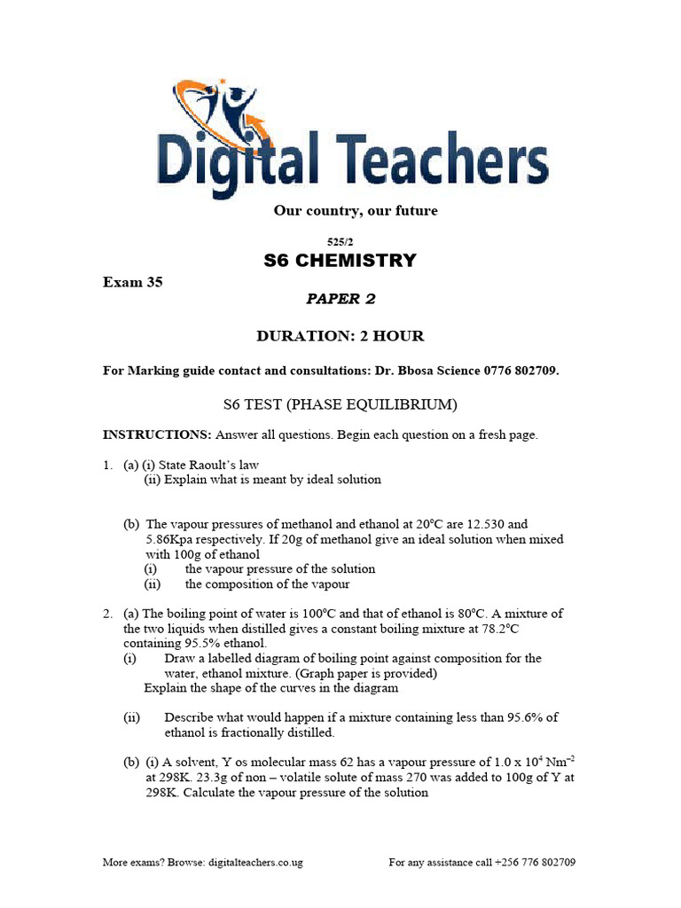 A Level Chemistry Paper 2 Exam 35 | PDF | Teaching Methods & Materials ...