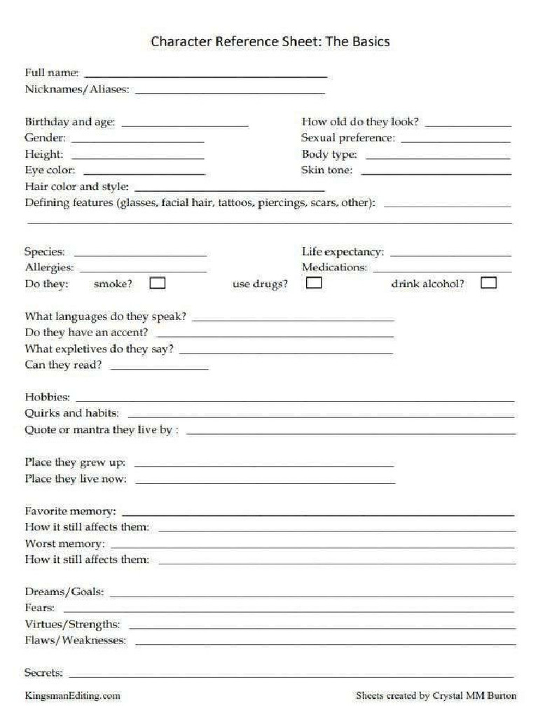 Character Reference Sheets - The Basics | PDF