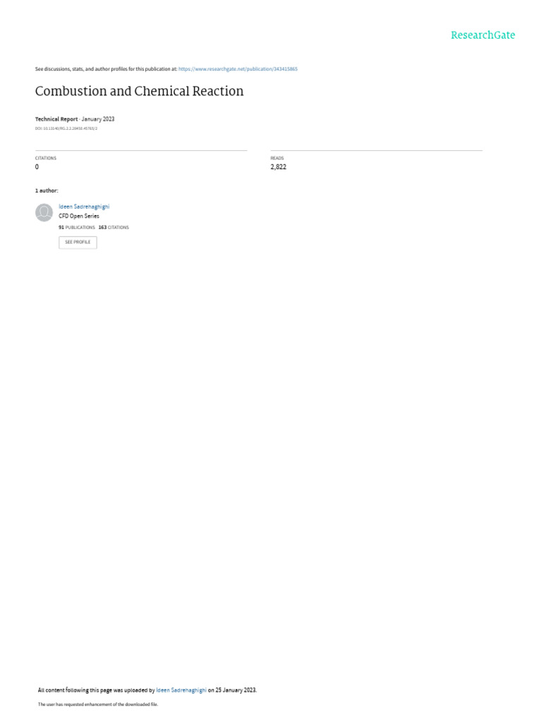 Chemical Reaction | PDF | Continuum Mechanics | Chemical Engineering