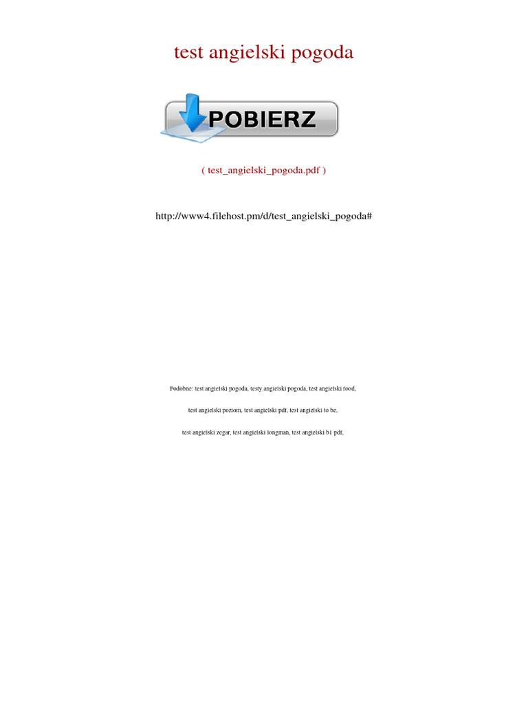 Test Angielski Pogoda | PDF