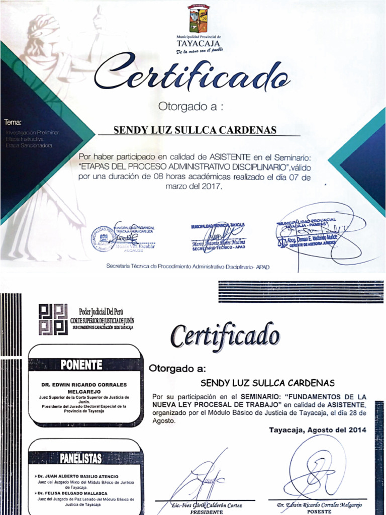 CERTIFICADOS | PDF