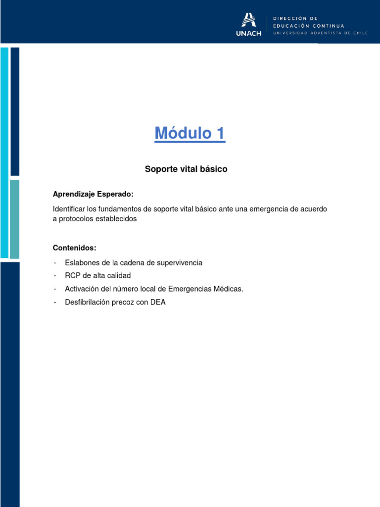 MÃ Dulo 1 - Soporte Vital Bã¡sico | PDF