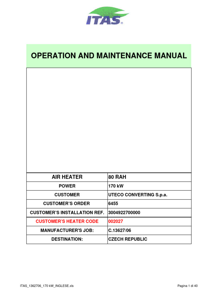 ITAS - 1362706 - 170 KW - INGLESE | PDF | Valve | Combustion