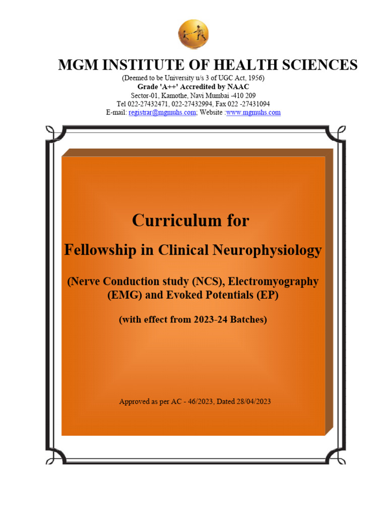 Fellowship in Clinical Neurophysiology | PDF