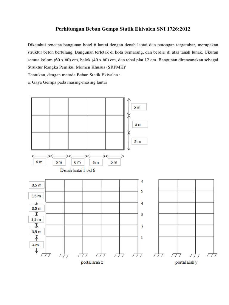 Perhitungan Beban Gempa Statik Ekivalen | PDF