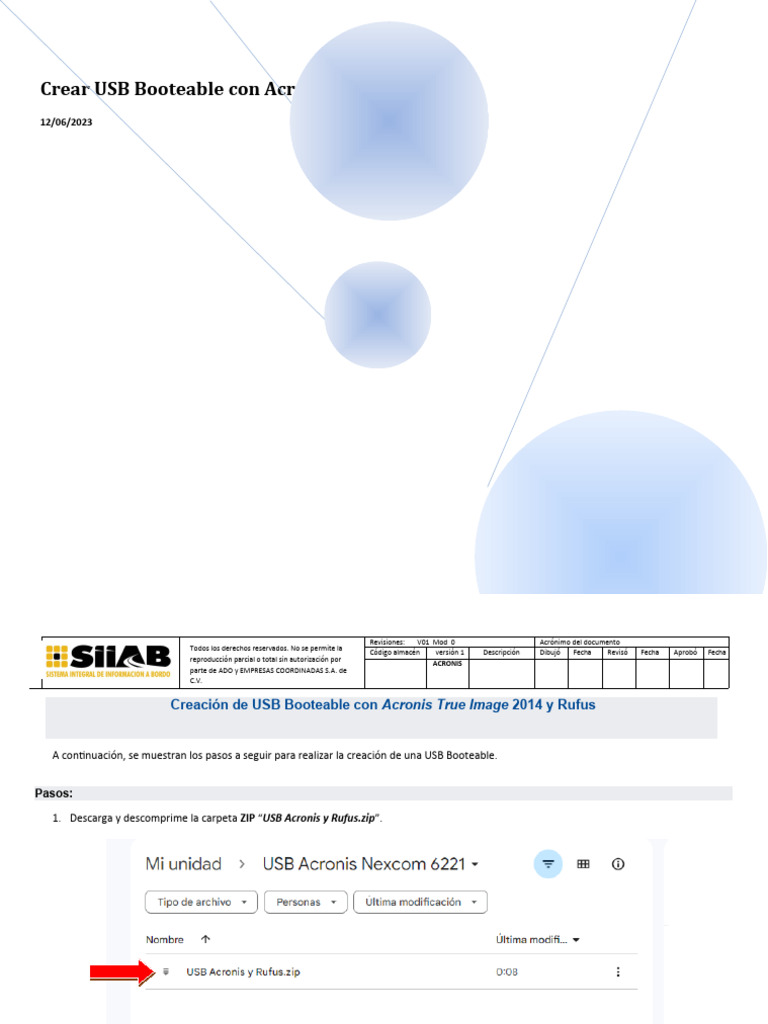 Crear USB Booteable Con Acronis y Rufus | PDF
