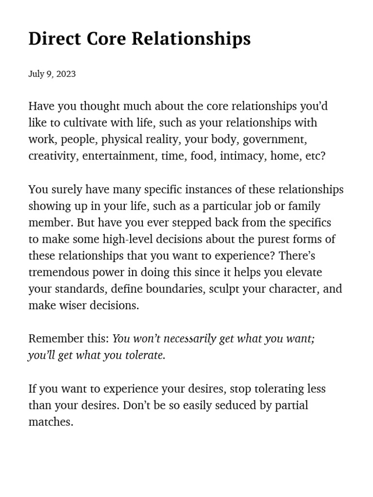 Direct Core Relationships | PDF | Community | Social Media