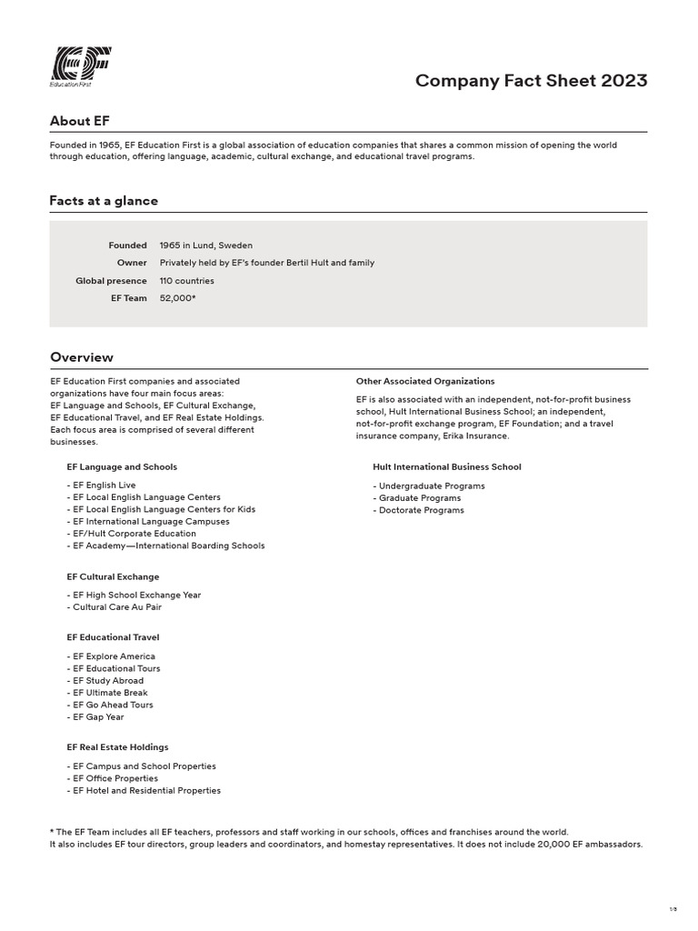 Ef 2023 Fact Sheet | PDF