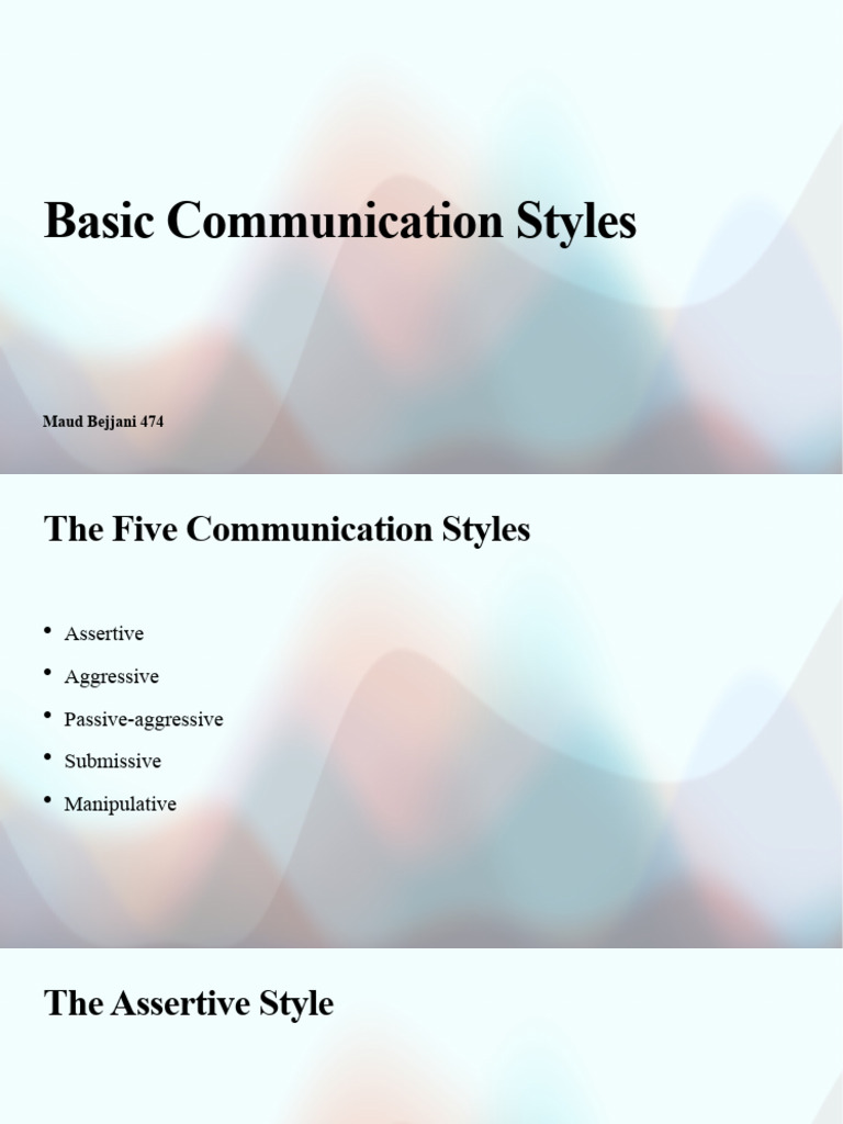 Basic Communication Style 2 | PDF