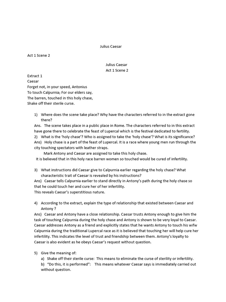 Julius Caesar Act 1 Seen 2 | PDF | Aeneas | Julius Caesar