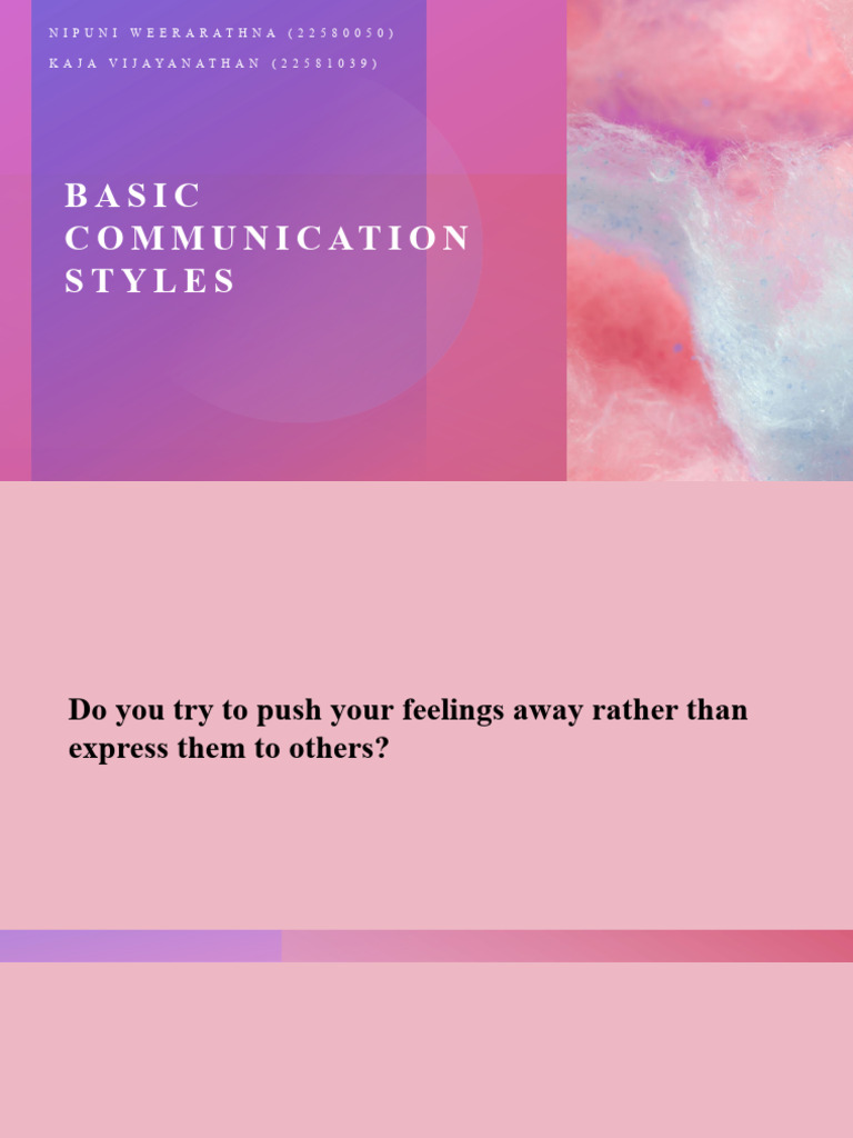 Basic Communication Styles Presentation 9 | PDF | Anger | Nonverbal ...