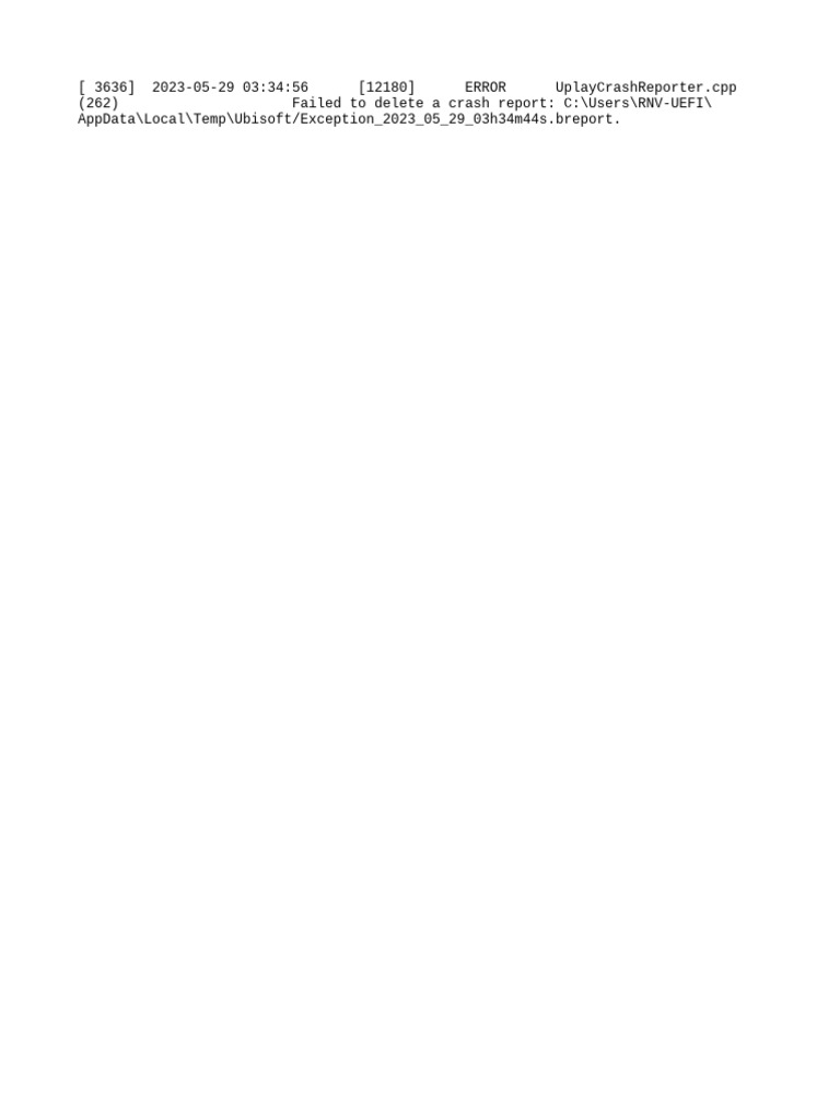 Uplay Crash Reporter Pdf Computers