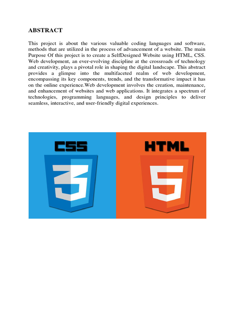 Web Development Project | PDF | Html | World Wide Web